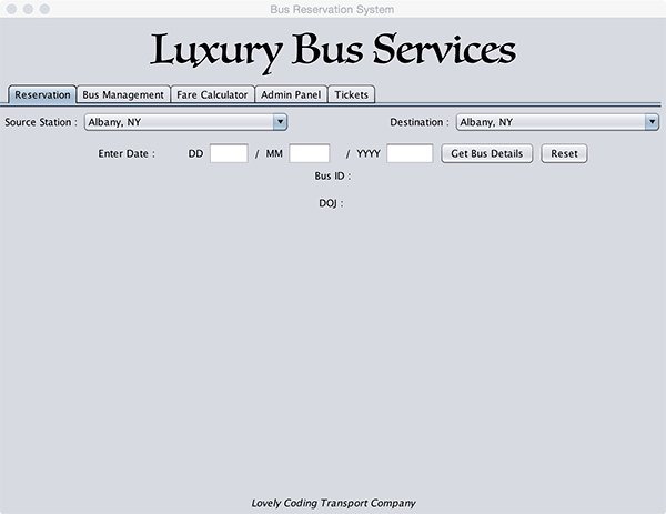 Bus Ticket Reservation System Project In Java Php
