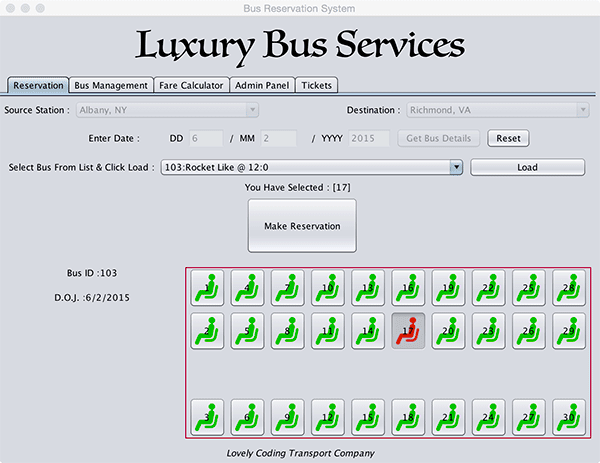 Bus Ticket Reservation System Project In Java Php