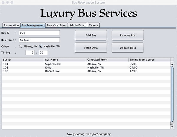 Bus Ticket Reservation System Project In Java Php
